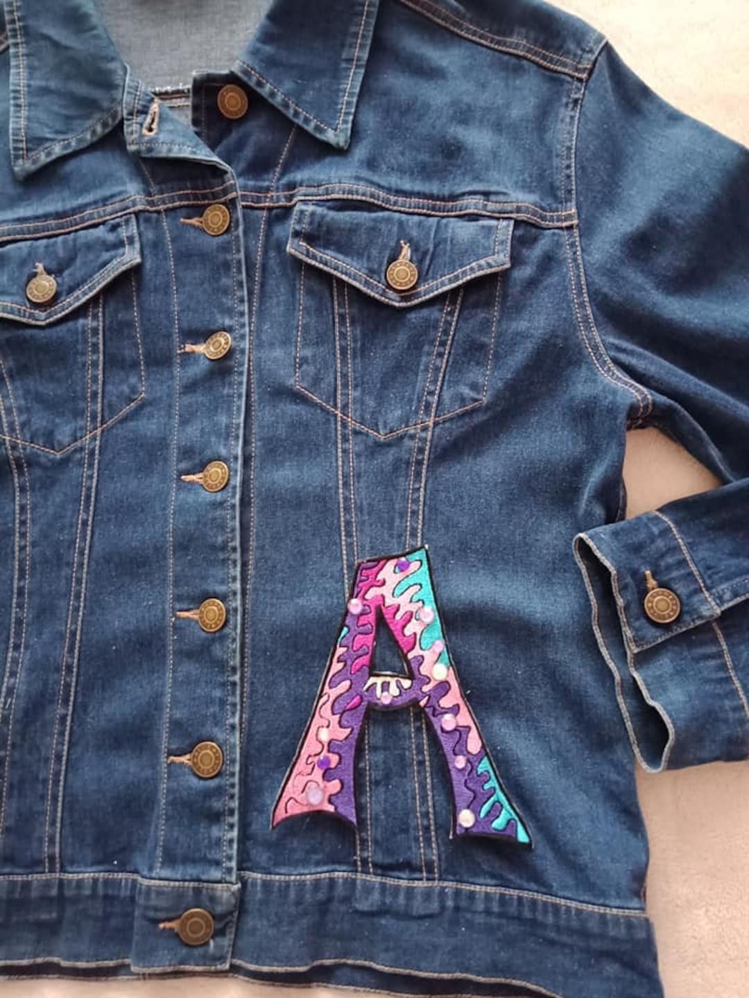 Letter A Beaded and Embroidered Iron on Patch - Etsy Australia