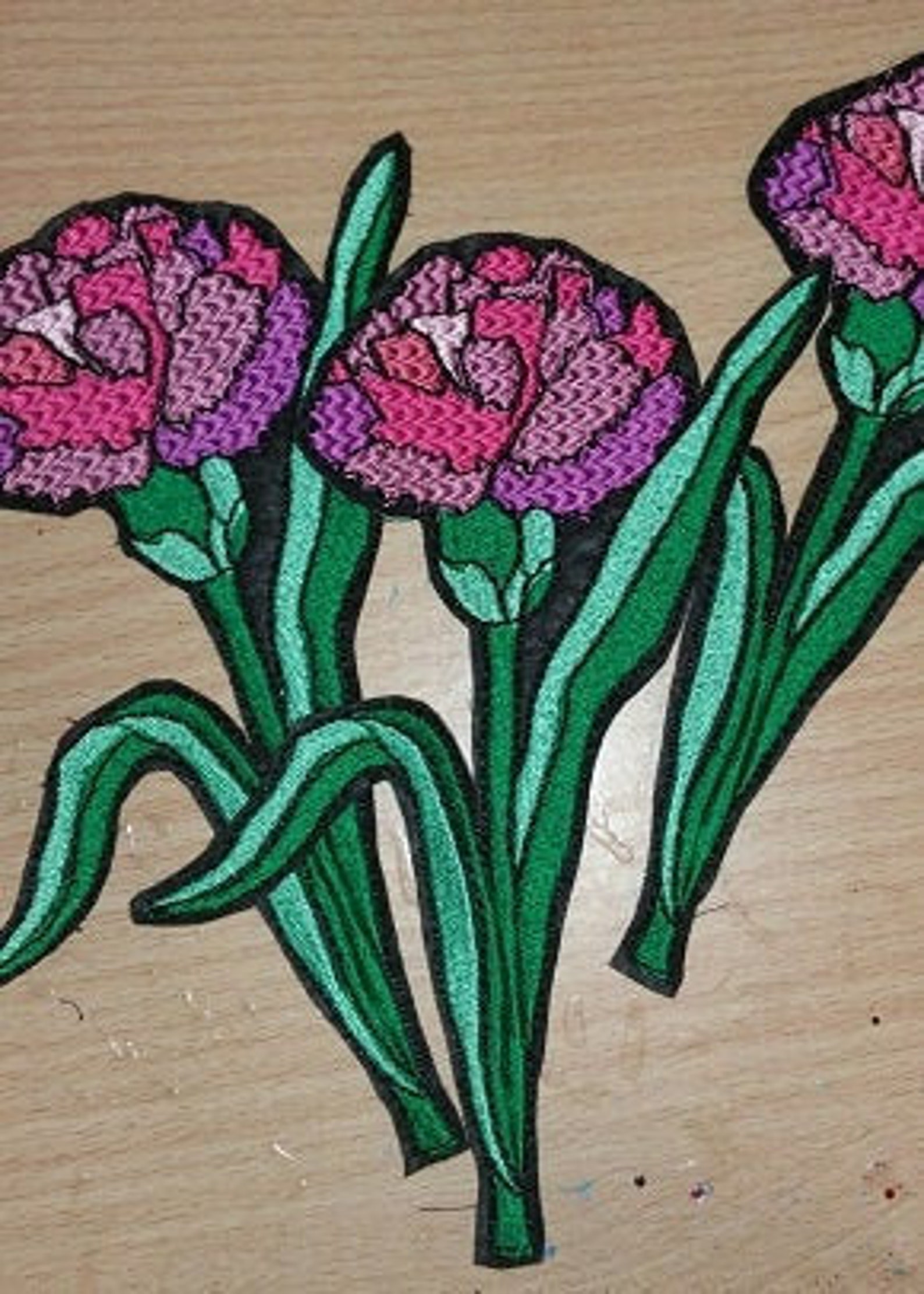 Gorgeous Carnation Flower Embroidered Iron/ on Patch - Etsy Australia