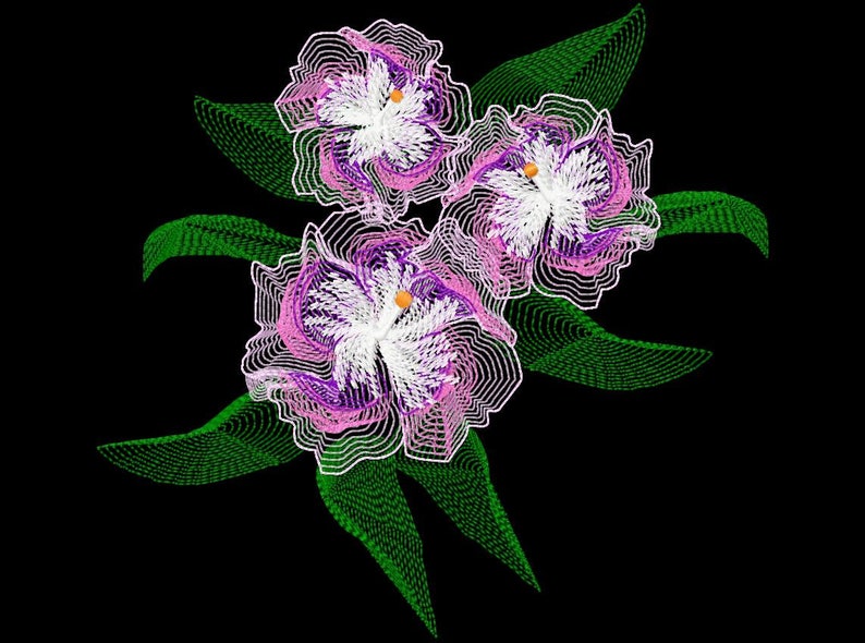 Spiral Flower Trio Machine Embroidery Design by Letzrock 3097 | Etsy