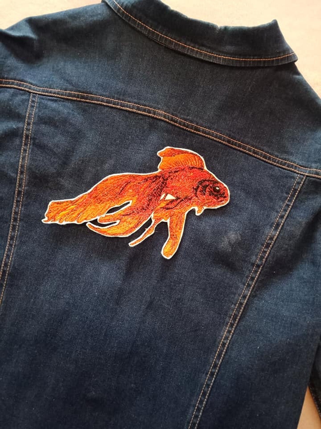 Fantail Goldfish, Embroidered, Iron on Patch by Letzrock Designs - Etsy