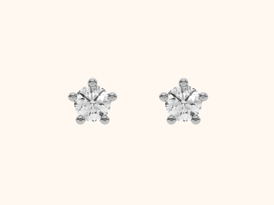 14k Gold Diamond Studs / Mini Diamond Studs / Tiny Diamond Solitaire ...