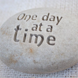 Get Well Gift - Goal Setting Gift - One Day at a Time Engraved Stone ...