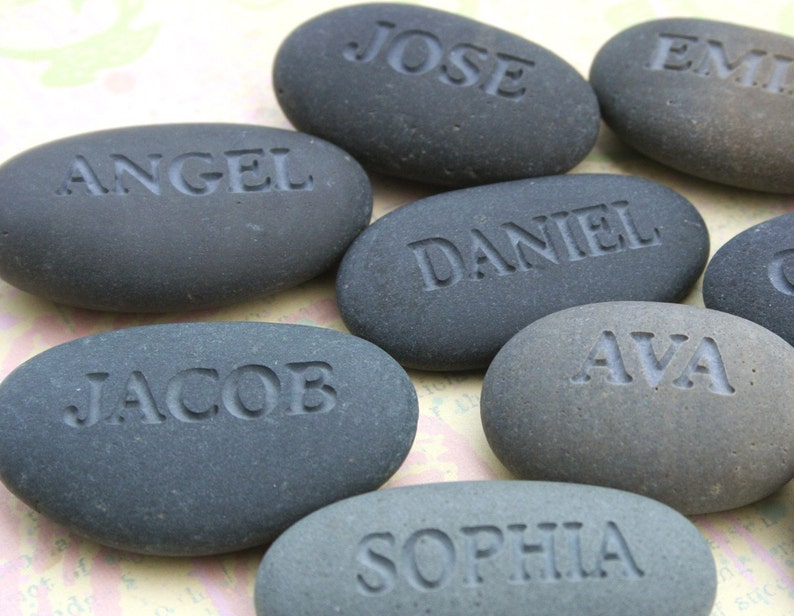 Personalized Engraved Name Rock Gift - Custom Name Pebble Stones - Etsy