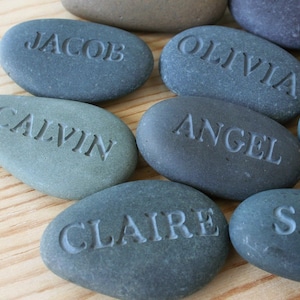 Personalized Engraved Name Rock Gift - Custom Name Pebble Stones - Etsy
