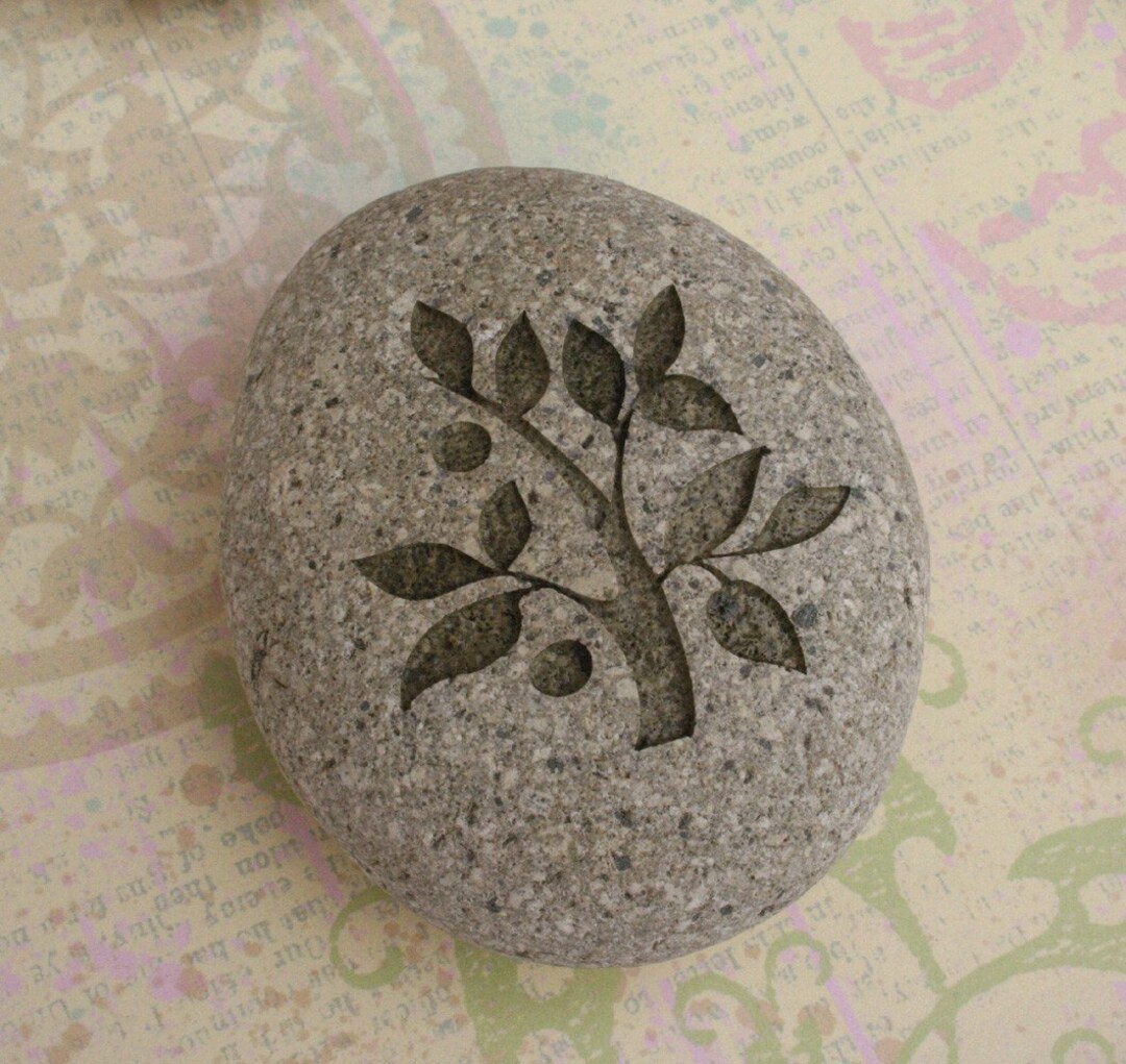 TREE OF LIFE - Home Decor, Paperweight - Engraved Stones - Etsy