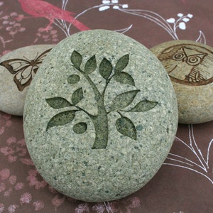 TREE OF LIFE - Home Decor, Paperweight - Engraved Stones - Etsy