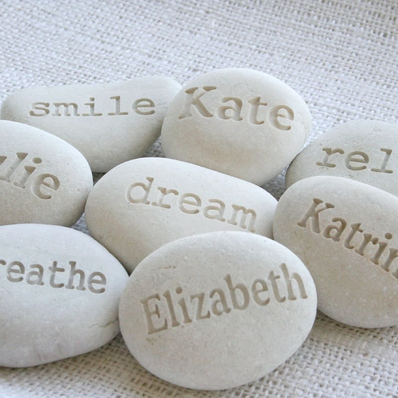 Engraved Stone - Etsy