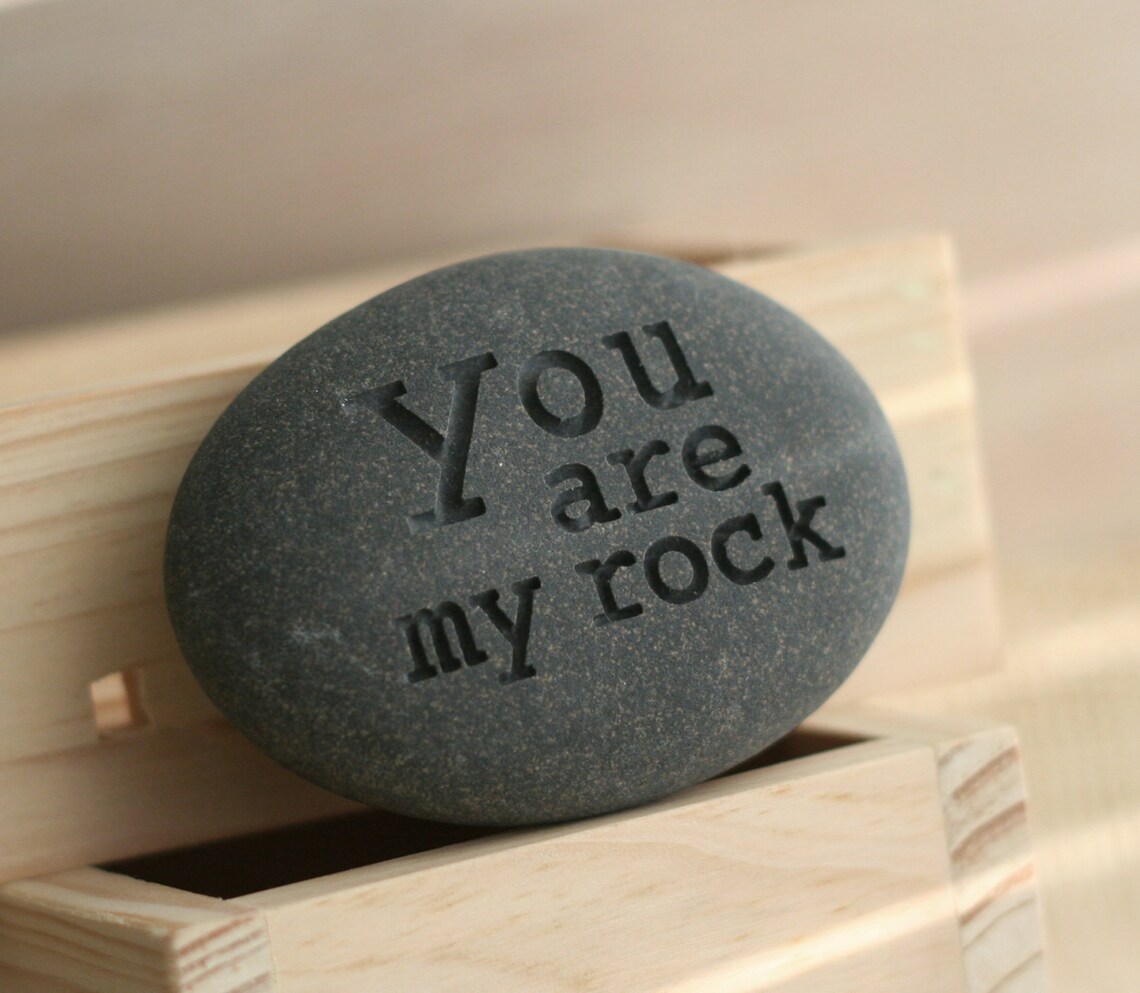 You Are My Rock Engraved Stone Gift Paperweight by | Etsy