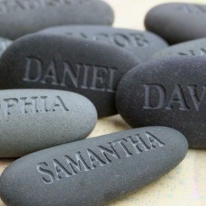 Personalized Engraved Name Rock Gift - Custom Name Pebble Stones - Etsy