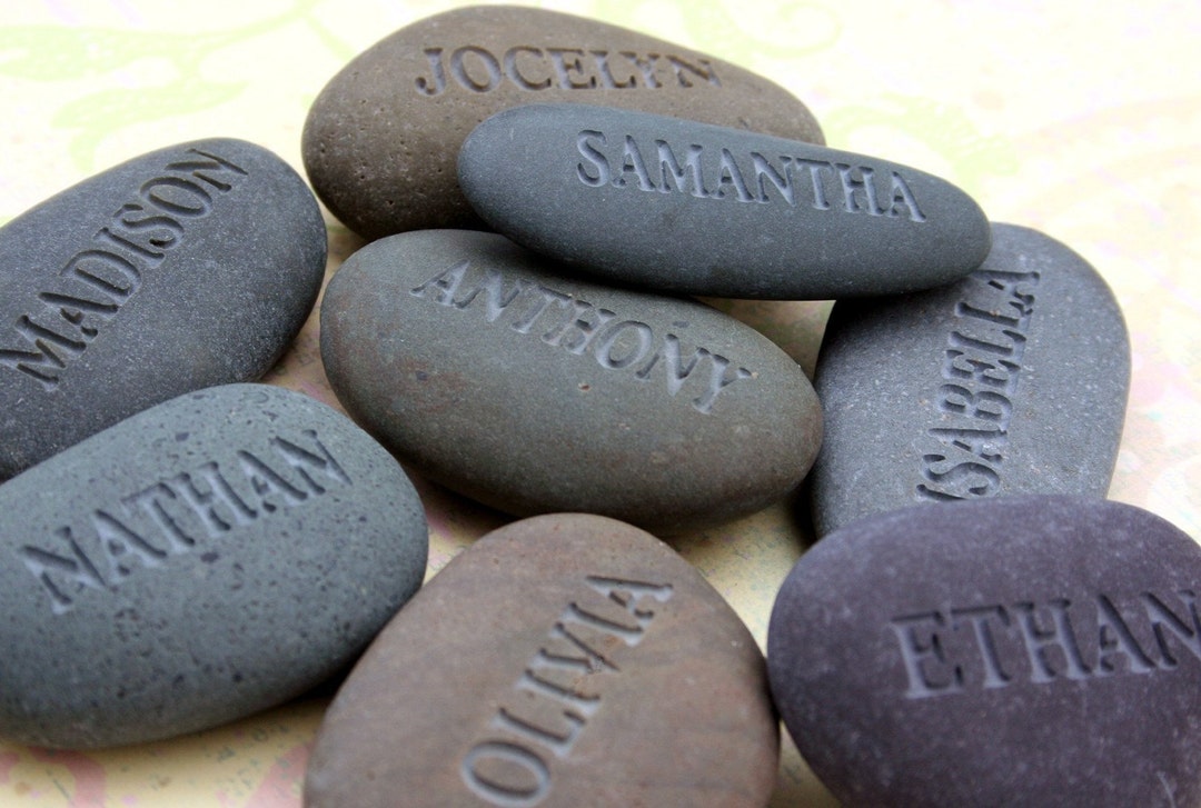 Personalized Engraved Name Rock Gift - Custom Name Pebble Stones - Etsy