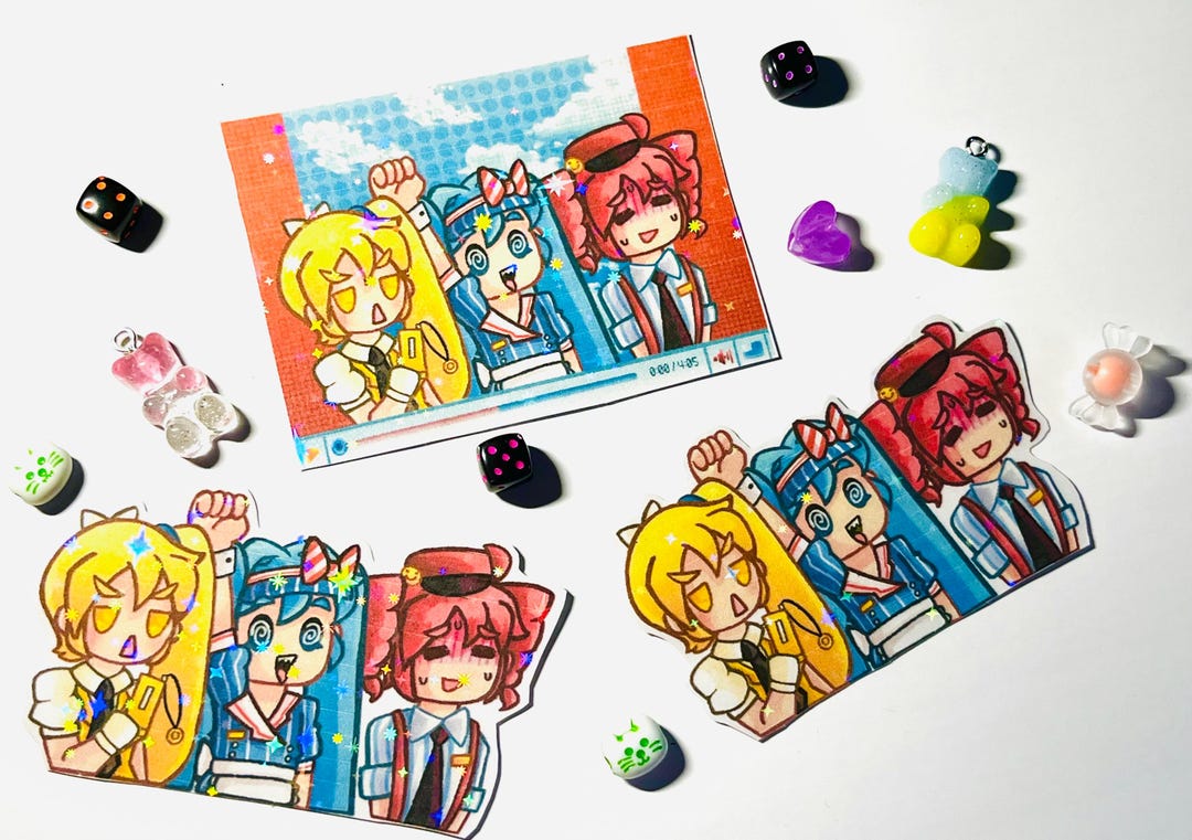 Triple Mesmerizer Holographic Stickers | Vocaloid / UTAU / Synth V - Etsy