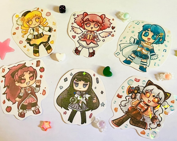 Madoka Magica Die Cut Stickers | Cute Magical Girl Anime Holographic ...