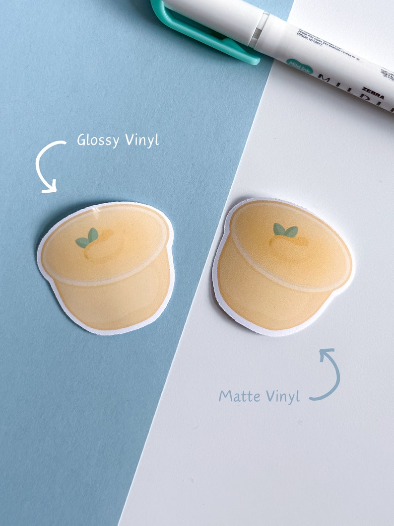 Cute Mango Pudding Asian Snack Sticker Mango Jelly Cup, Food Stickers ...