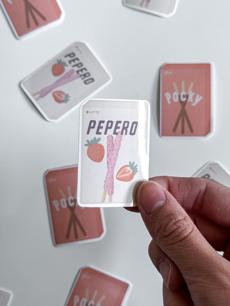 Cute Strawberry Pepero Asian Snack Sticker Biscuit Sticks, Food ...