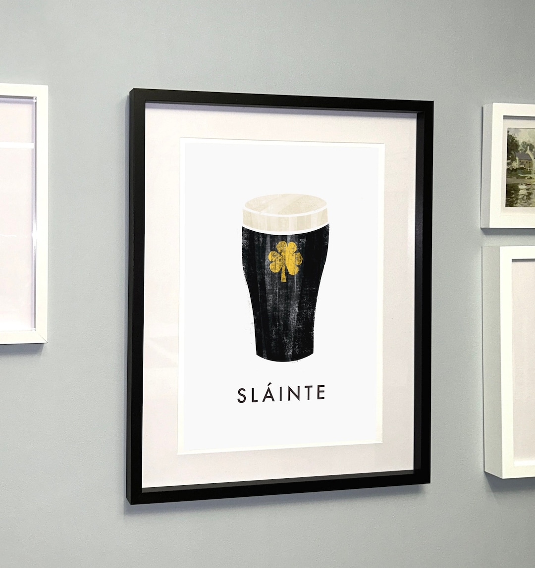 Guinness Slainte Stout Irish Beer Drink Illustration Print - Etsy