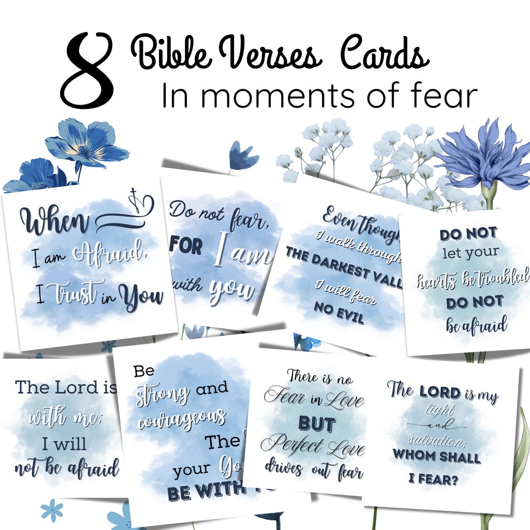 Faith-inspired Printable Bible Verse Cards for Fear, Fearless-based ...