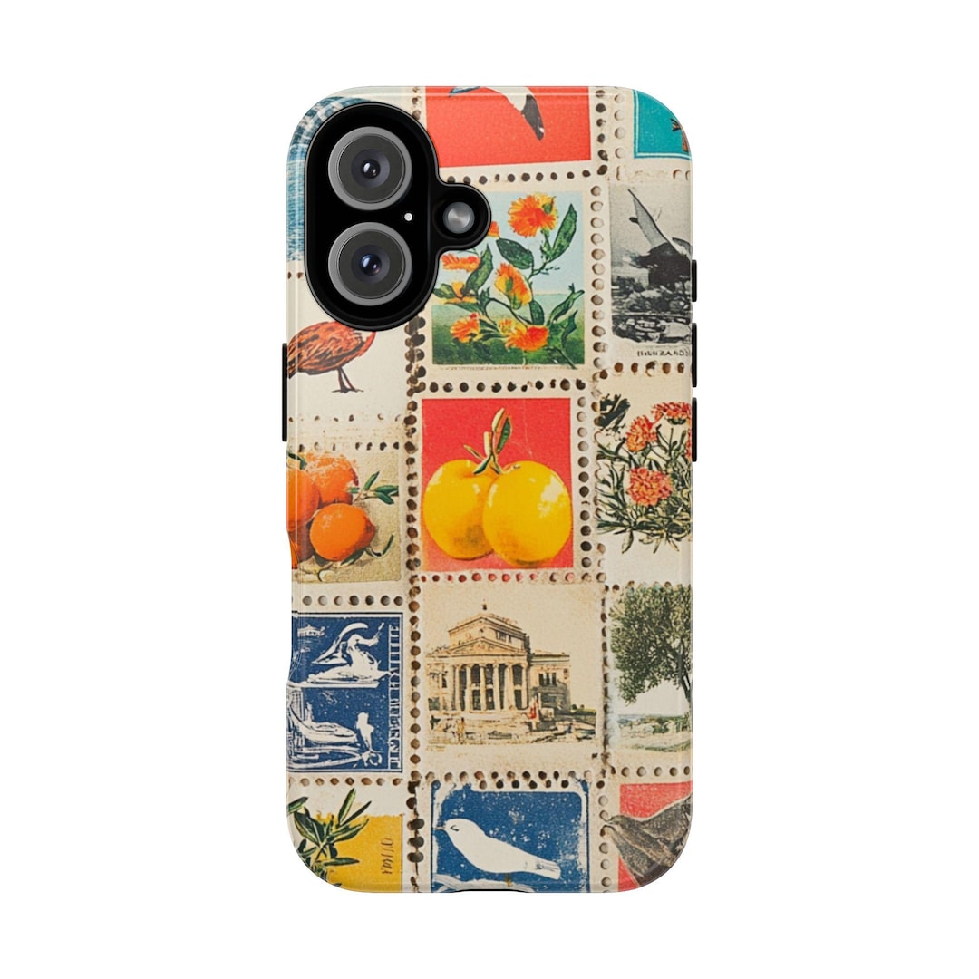 Vintage Stamp Collage Phone Case, Scrapbook Phone Case, Retro Phone ...