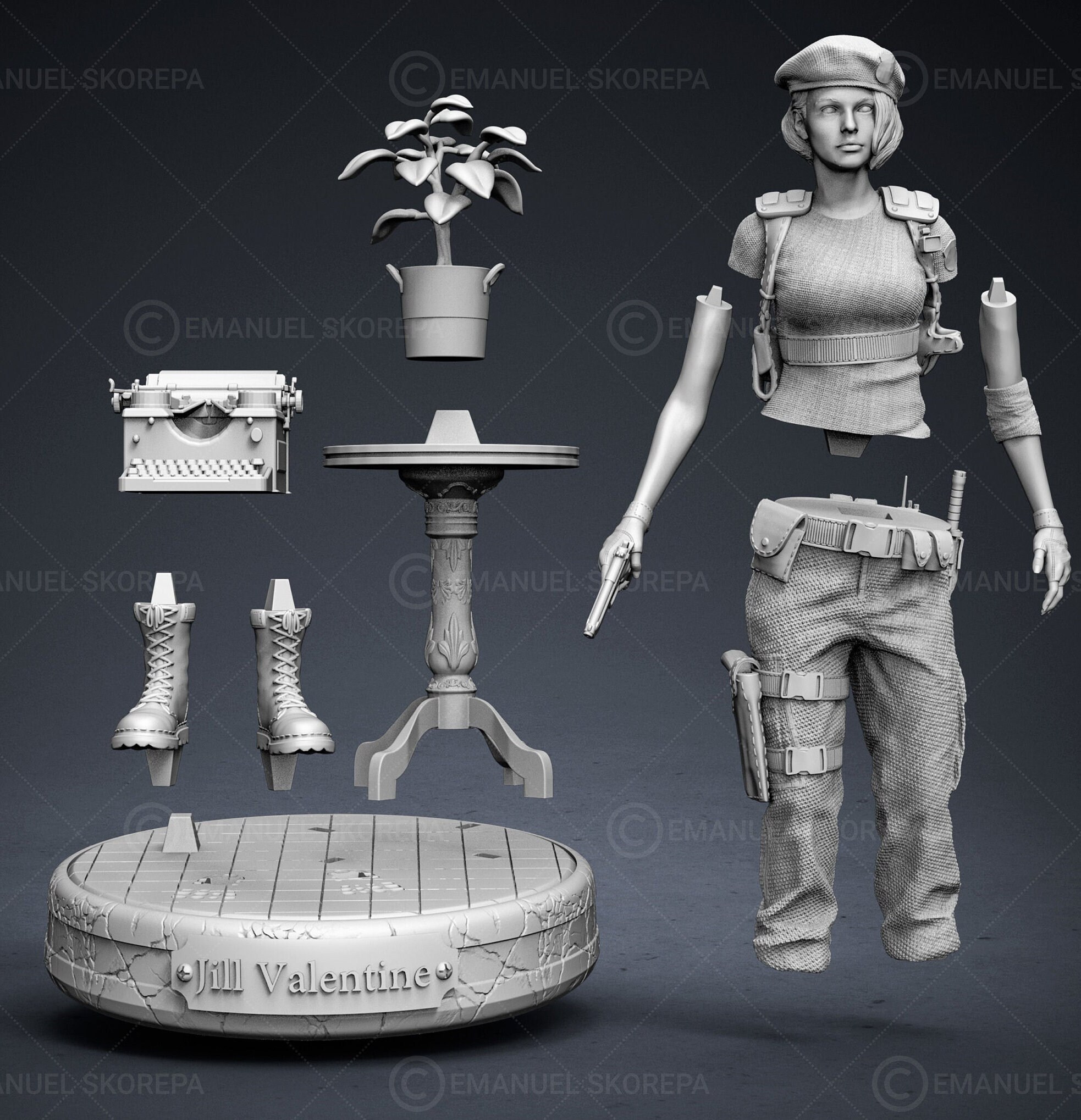Jill Valentine Checkpoint RE STL - Etsy