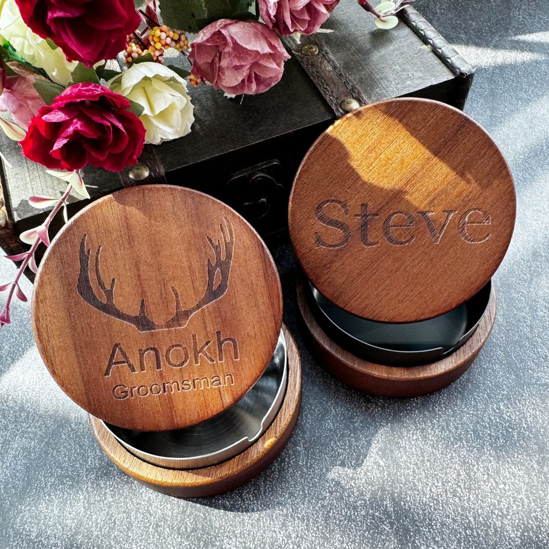 Personalized Wooden Ashtray With Lid, Best Gift for Smokers, Groomsman ...