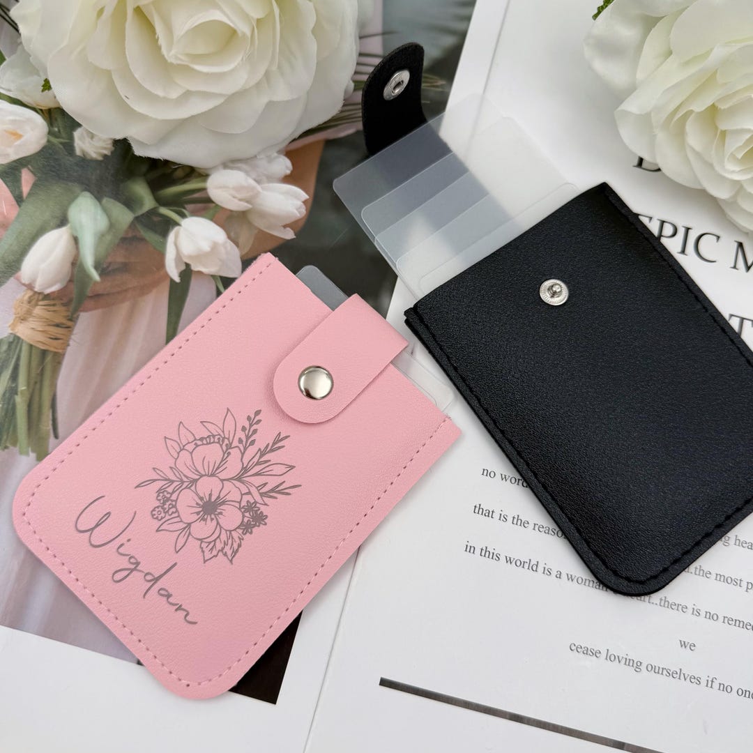 Personalized Carved Card Holder, Custom Travel Wallet, Bridesmaid Gift ...