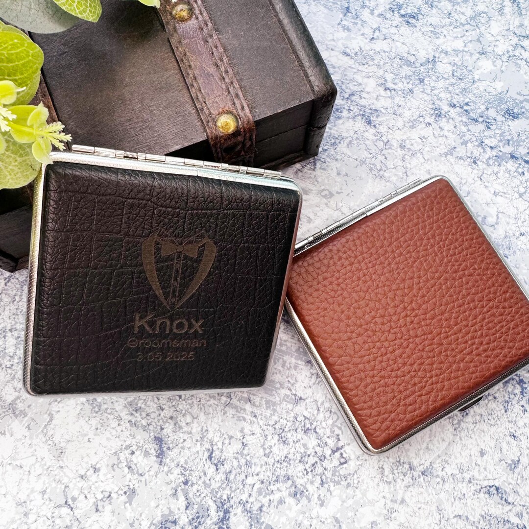 Personalized Cigarette Case, Engraved Cigarette Holder, Leather ...