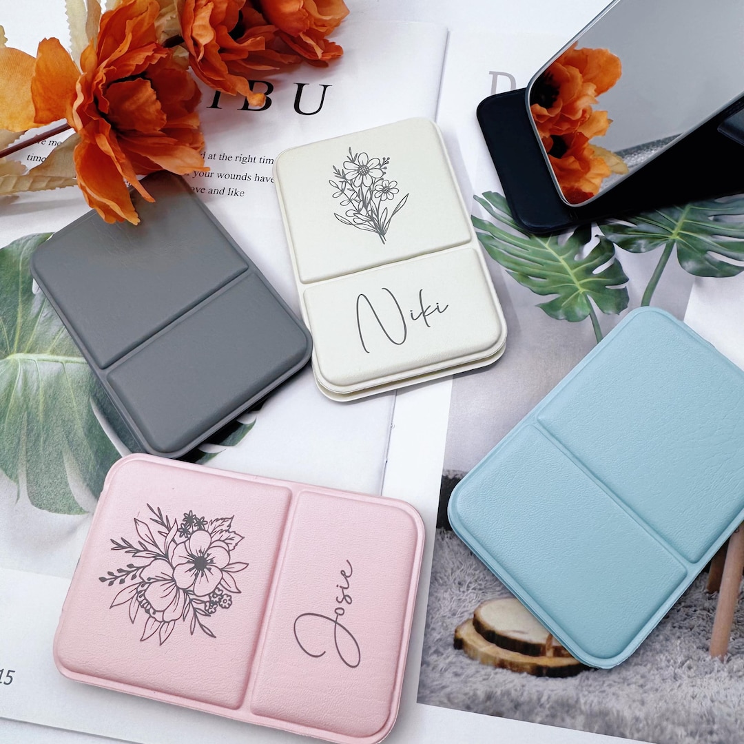 Personalized Square Makeup Mirror, Pocket Mirror With Custom Name and ...