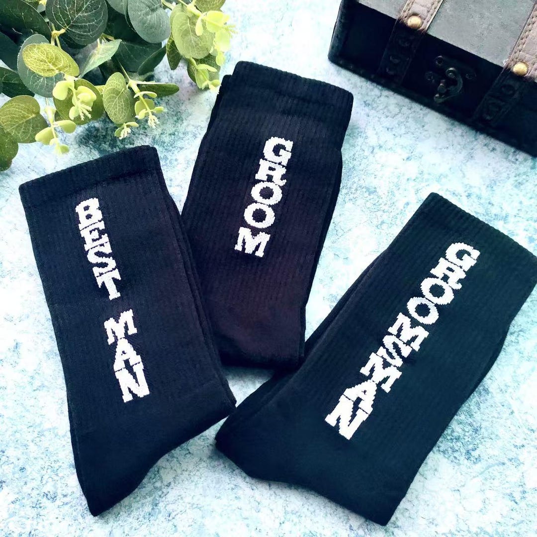 Customized Wedding Party Socks, Groom/ Best Man/ Groomsman Socks, the ...