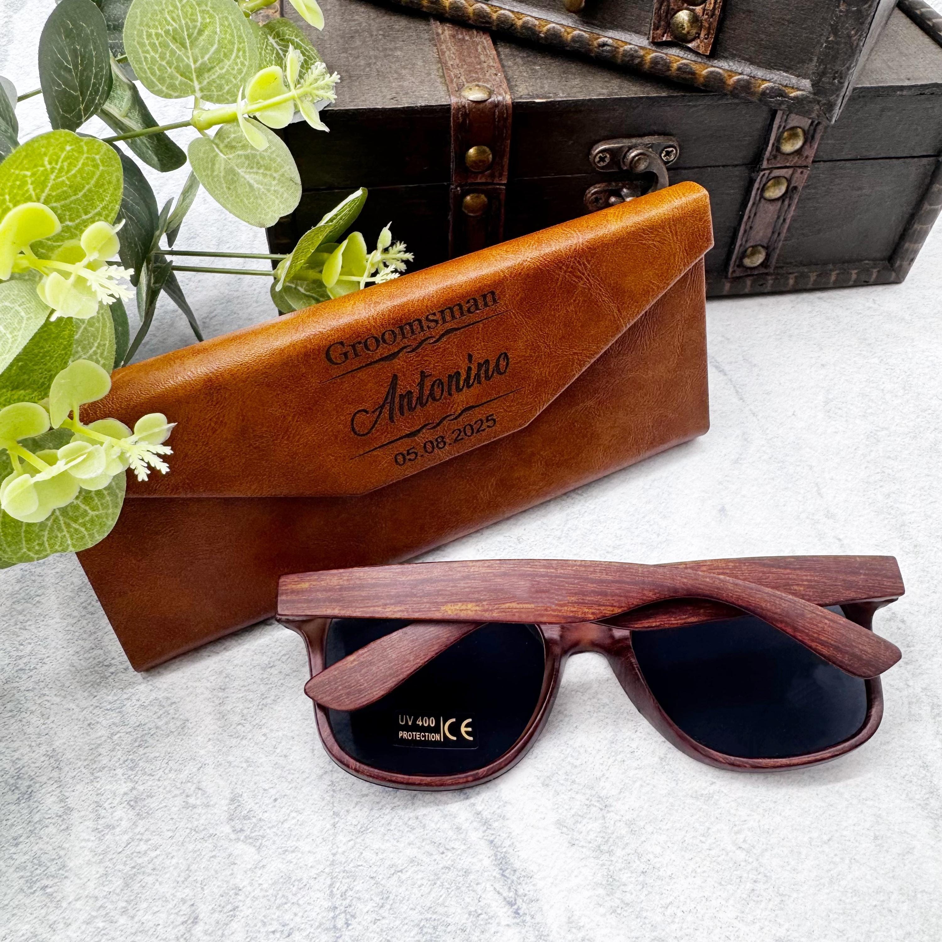 Personalized Men's Sunglasses, Engraved Groomsmen Gift Set, Trendy Best ...