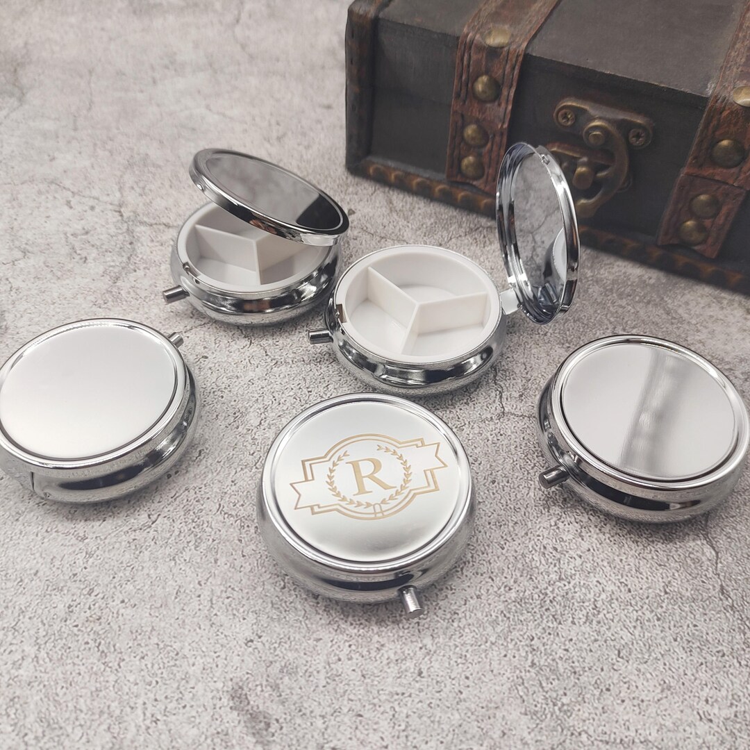 Personalized Metal Pill Box,round Medicine Box,pill Organizer,mint ...