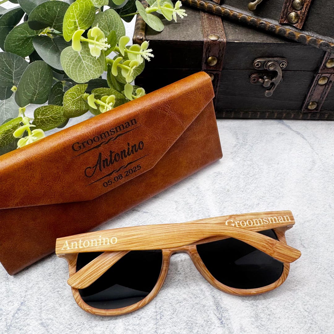 Personalized Men's Sunglasses, Engraved Groomsmen Gift Set, Trendy Best ...