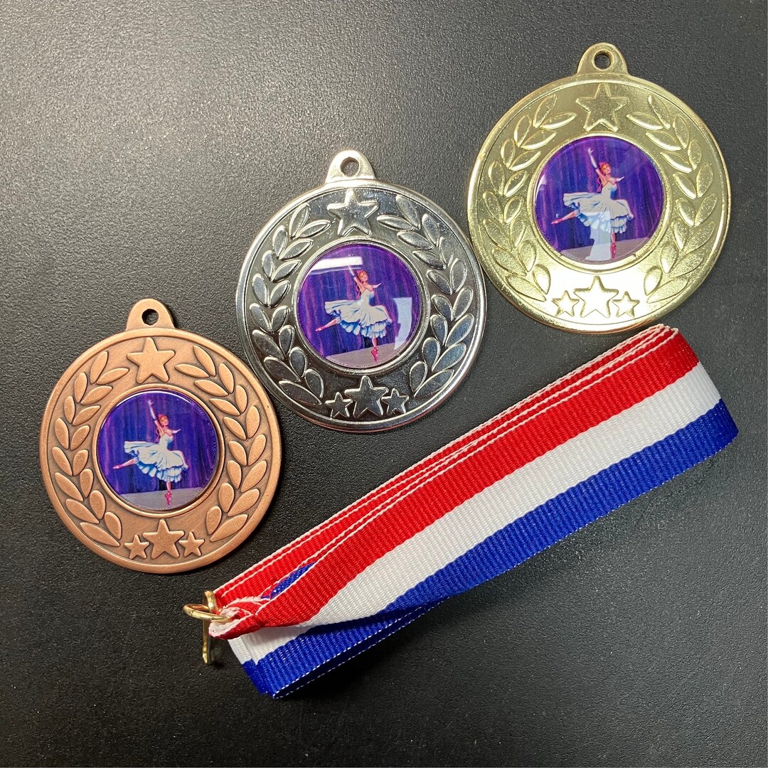 Engraved Ballet Medal Sports Trophy Award School Class With Red White ...