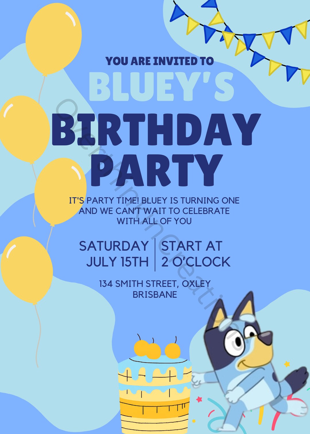 Bluey Birthday Party Invitation - Etsy