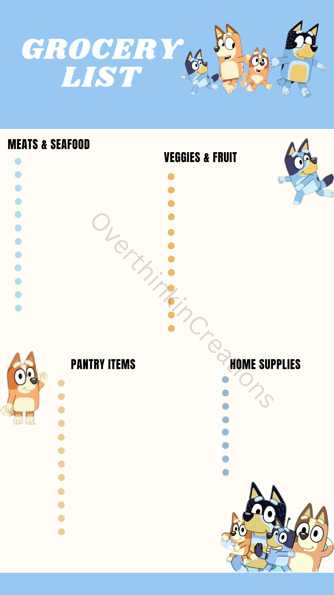 Bluey Grocery List - Etsy Australia