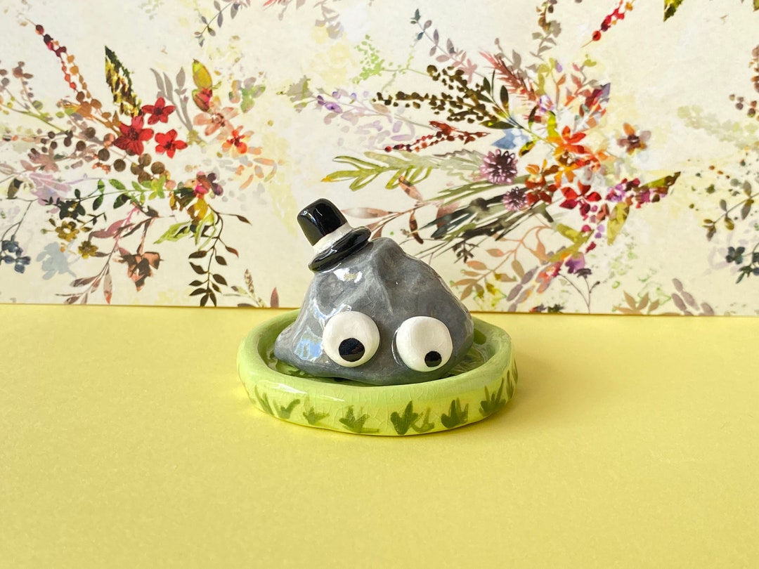 Timmy the Pet Rock With Top Hat ~ Handmade Ceramic Trinket, Coin, or ...