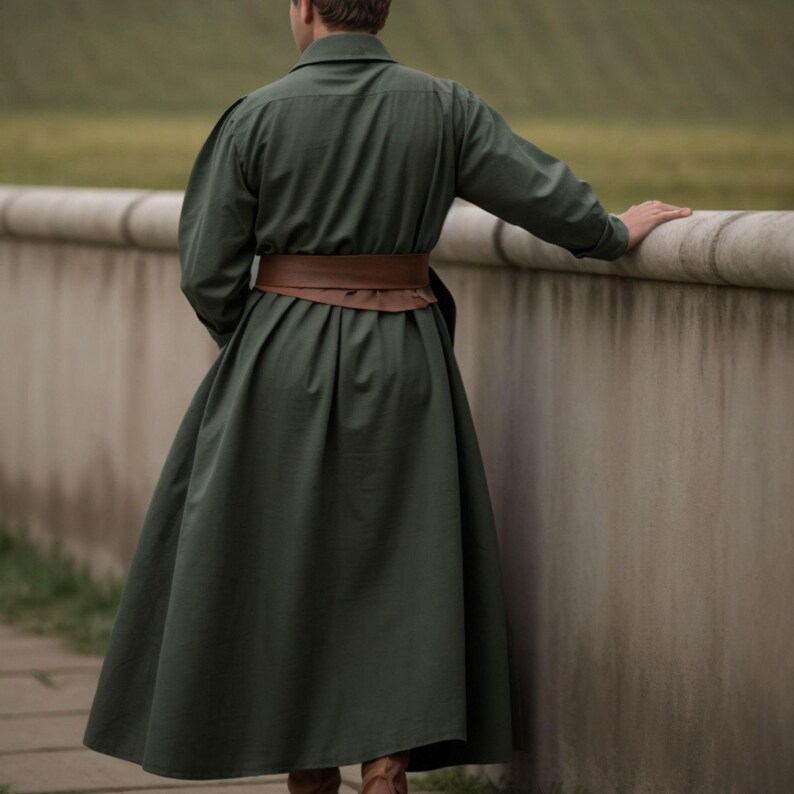 Forest Green Warrior Medieval Tunic | Renaissance Men's Long Robe ...