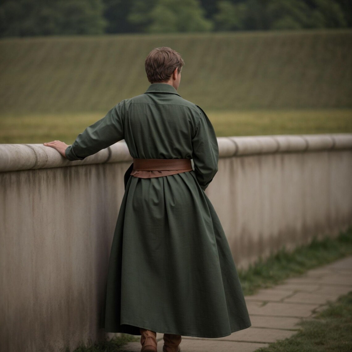 Forest Green Warrior Medieval Tunic | Renaissance Men's Long Robe ...