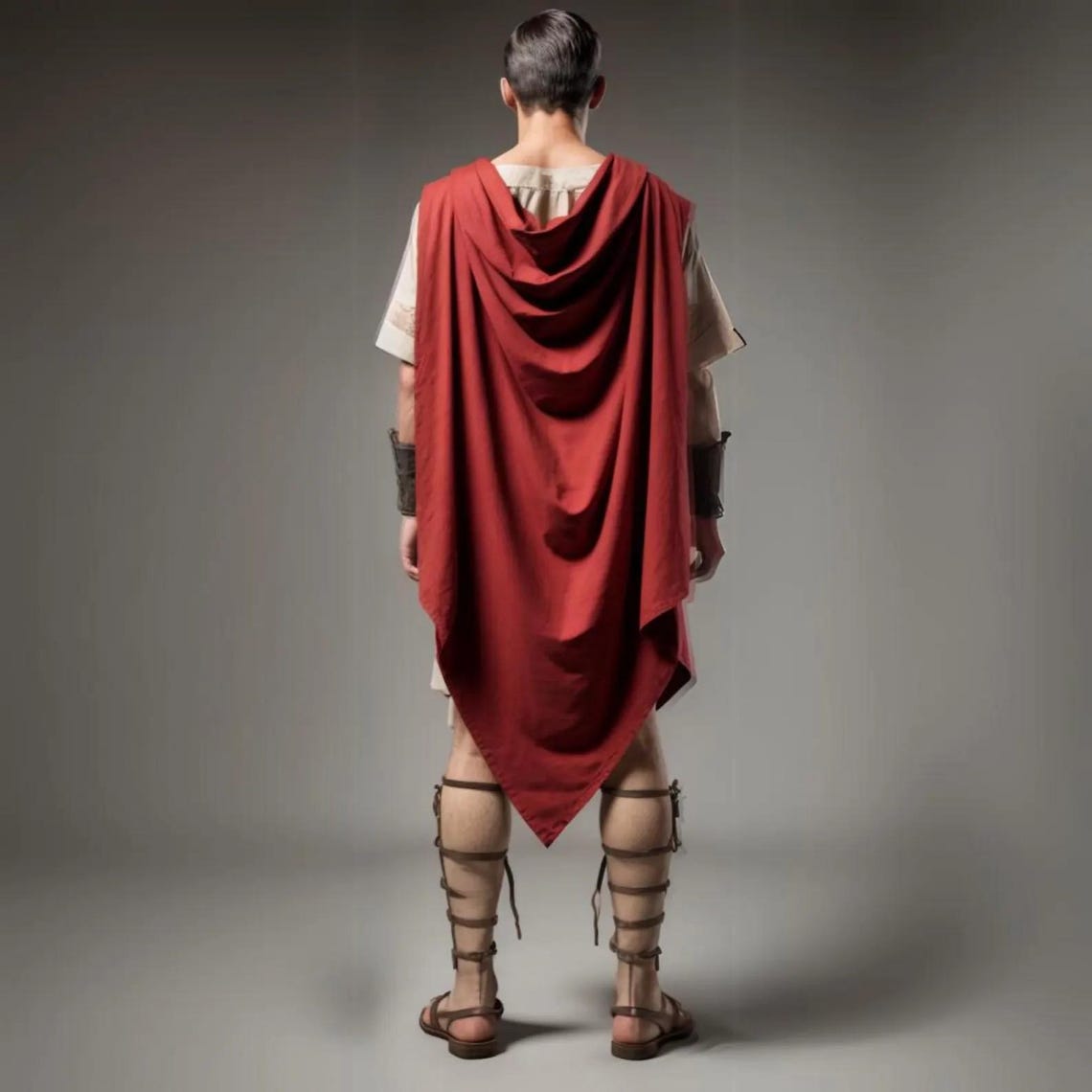 Ancient Roman Gladiator Dress | Cape Shirt & Skirt Men's 3 Pc Costume ...