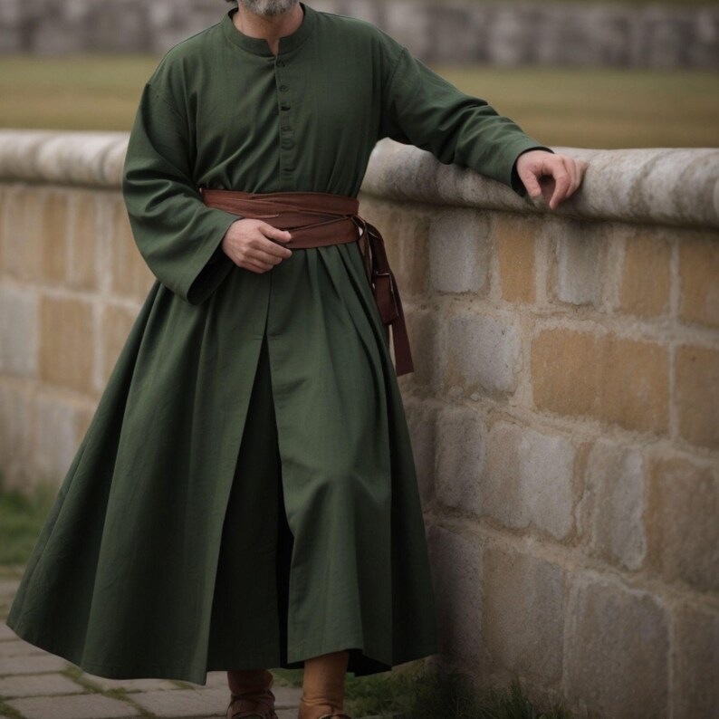 Forest Green Warrior Medieval Tunic | Renaissance Men's Long Robe ...