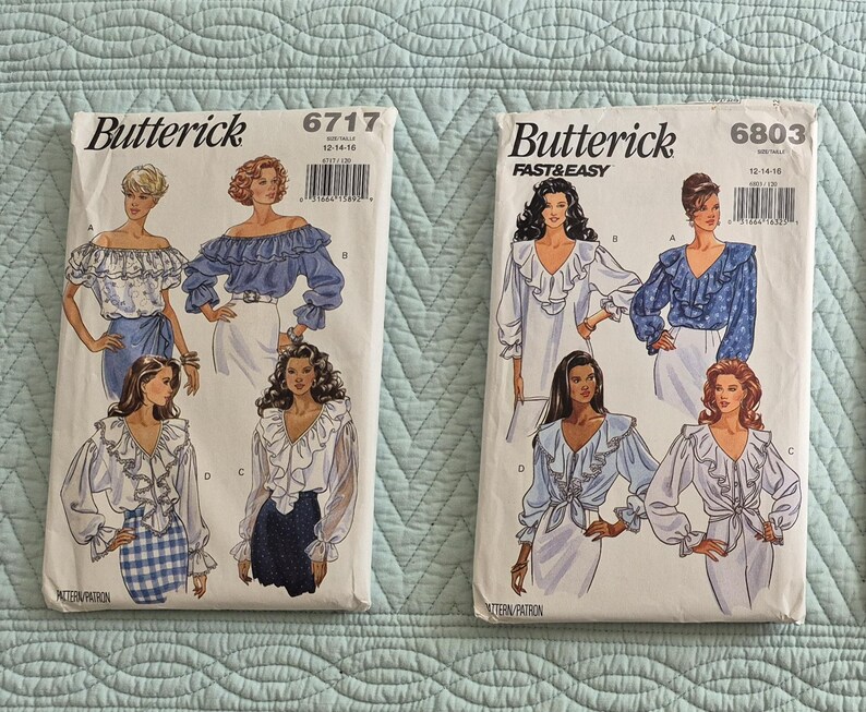 12-16 Vtg 90s Butterick Sewing Patterns for Slip on Romantic, Poet ...