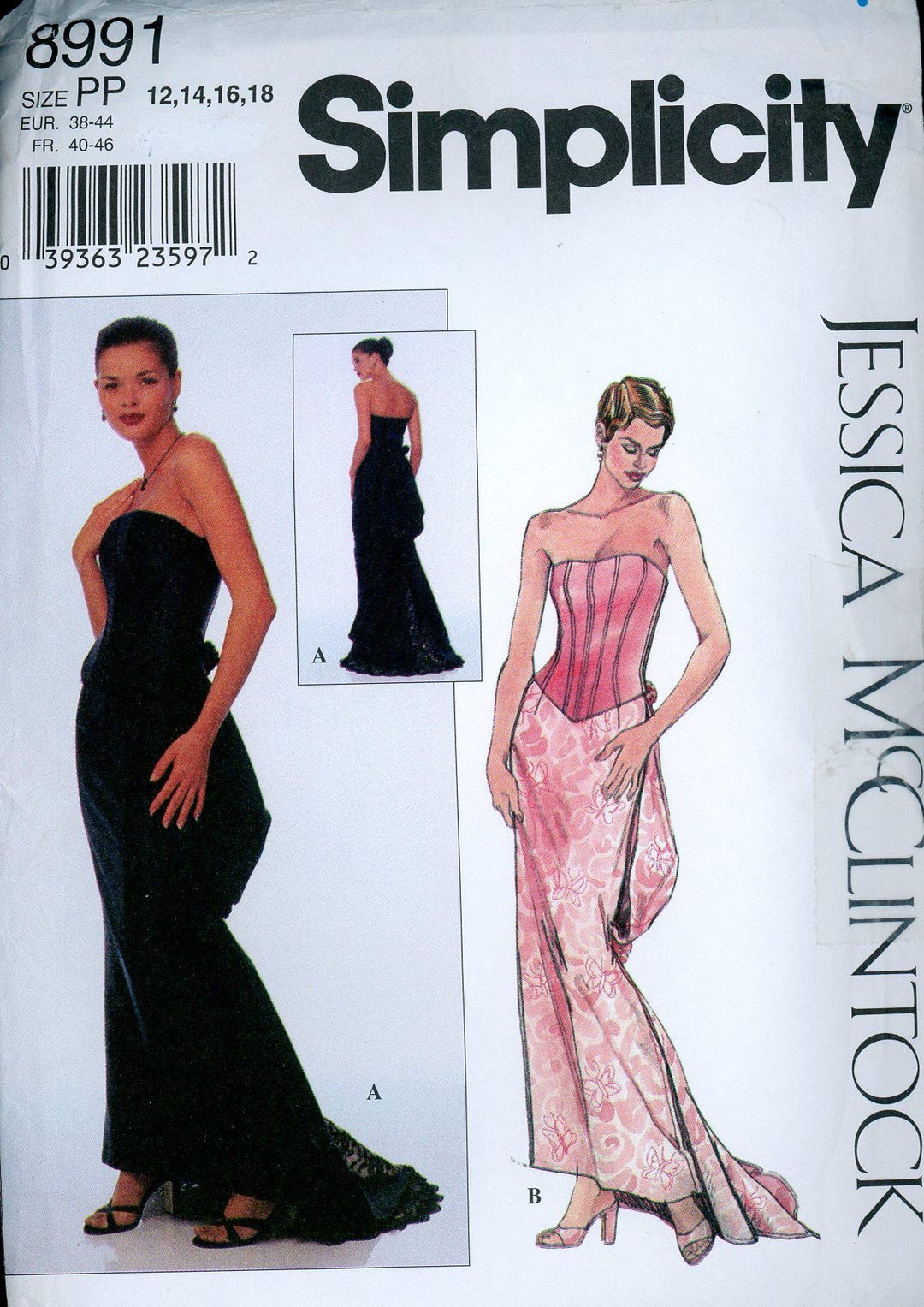 12-18 Jessica Mcclintock Designer Pattern, Strapless Corset Style Gown ...