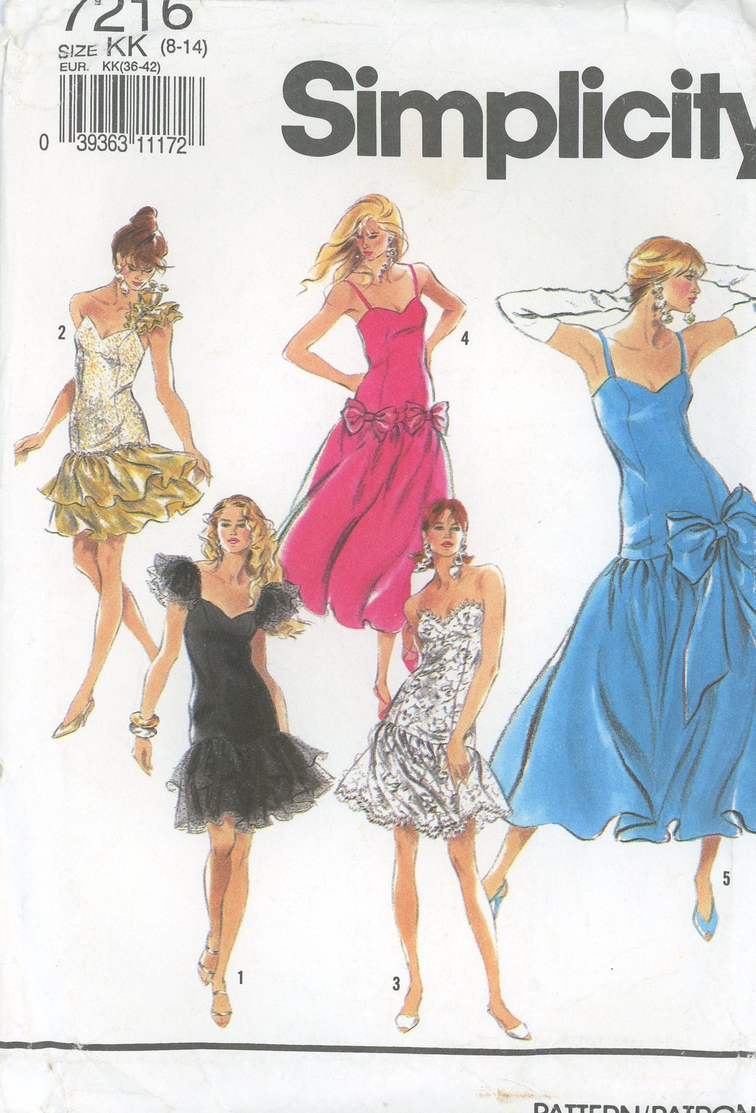 SZ 8-14 '90s Simplicity Strapless or Shoulder Straps Flirty Fun Party ...