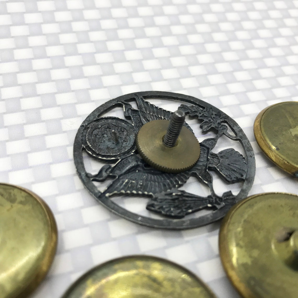 Vintage Brass Authentic USA Military Buttons USA Military Cap - Etsy