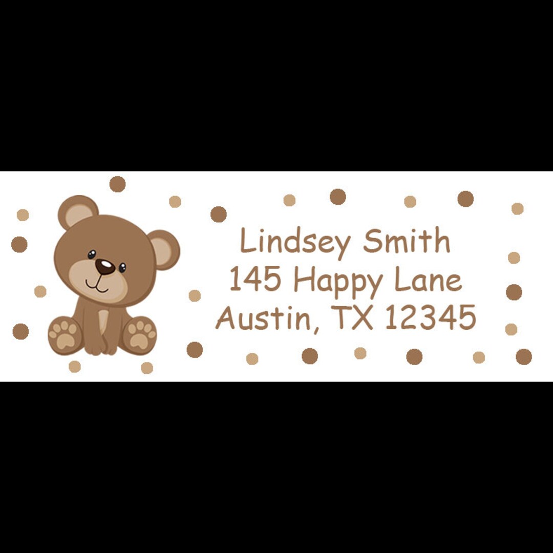30 Personalized Baby Shower Return Address Labels -brown Polka Dot ...