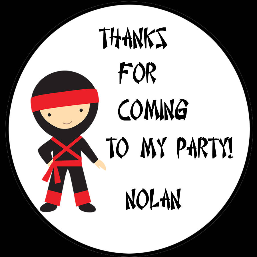 Ninja Birthday Party Stickers FOUR Sizes Available Ninja - Etsy