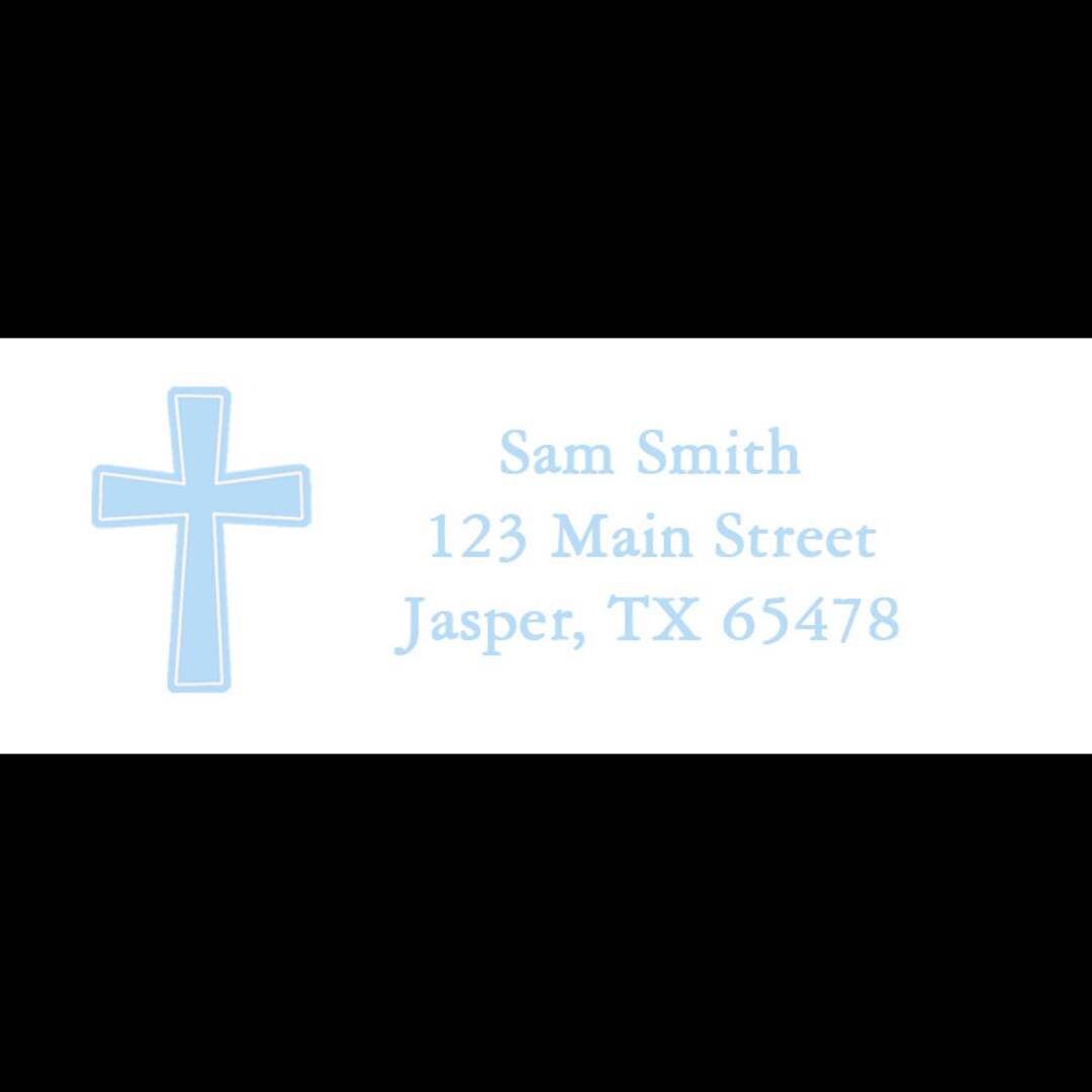 30 Cross Return Address Labels - First Communion - Baptism- Christening ...
