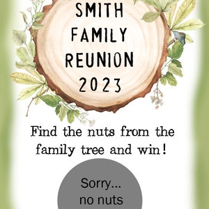 24 Personalized Family Reunion Scratch off Game Cards - Family Reunion ...