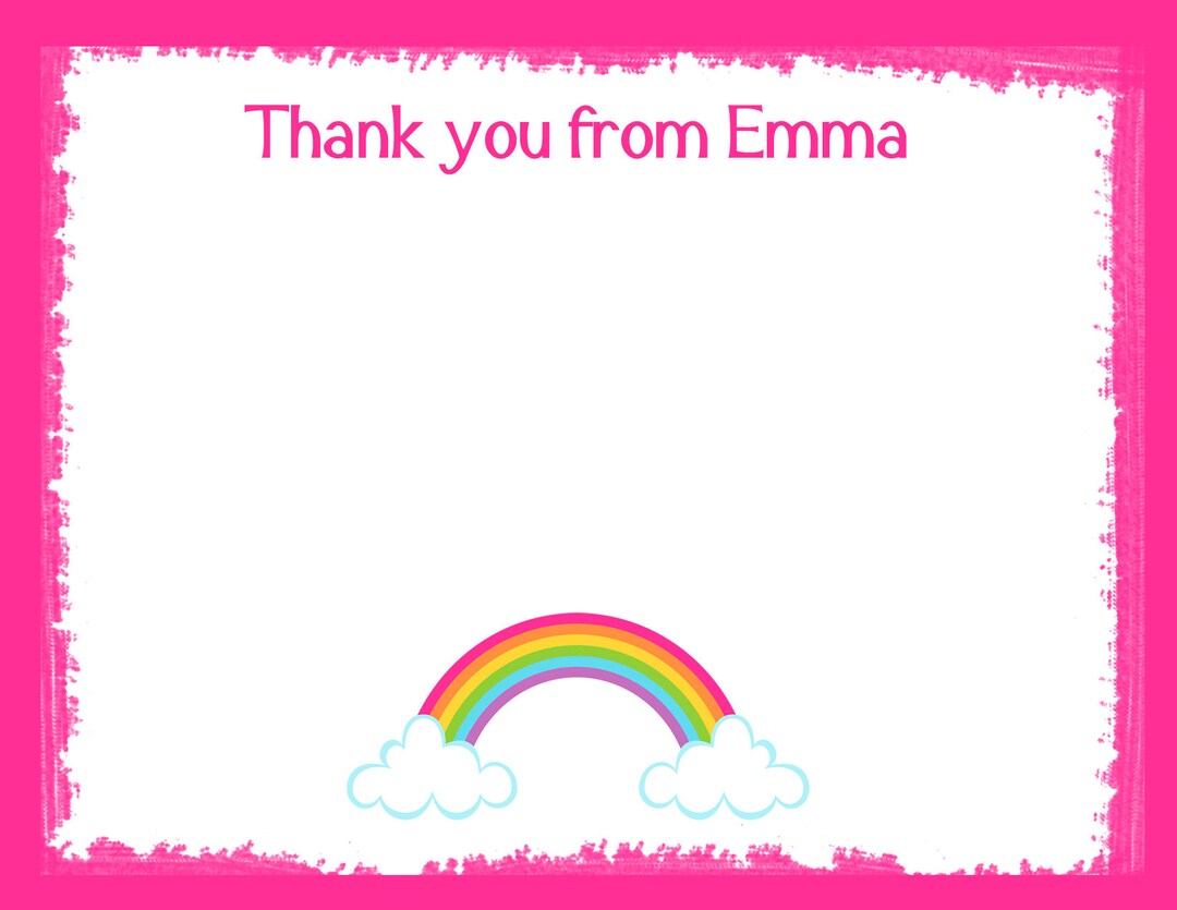 20 Personalized Thank You Cards - Rainbow Thank You Cards - Rainbow ...