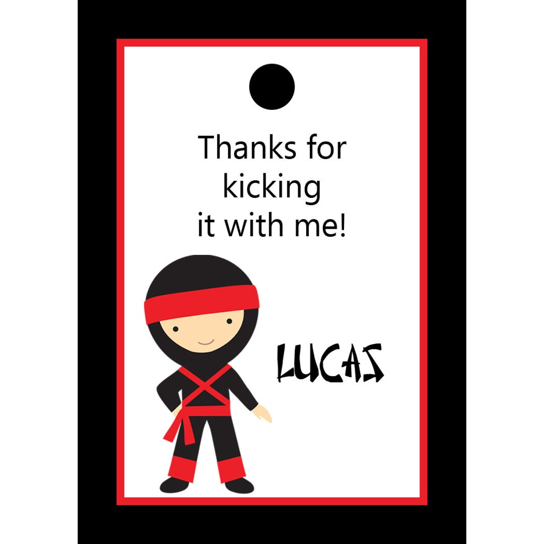 24 Personalized Ninja Favor Tags - Ninja Birthday Party - Etsy