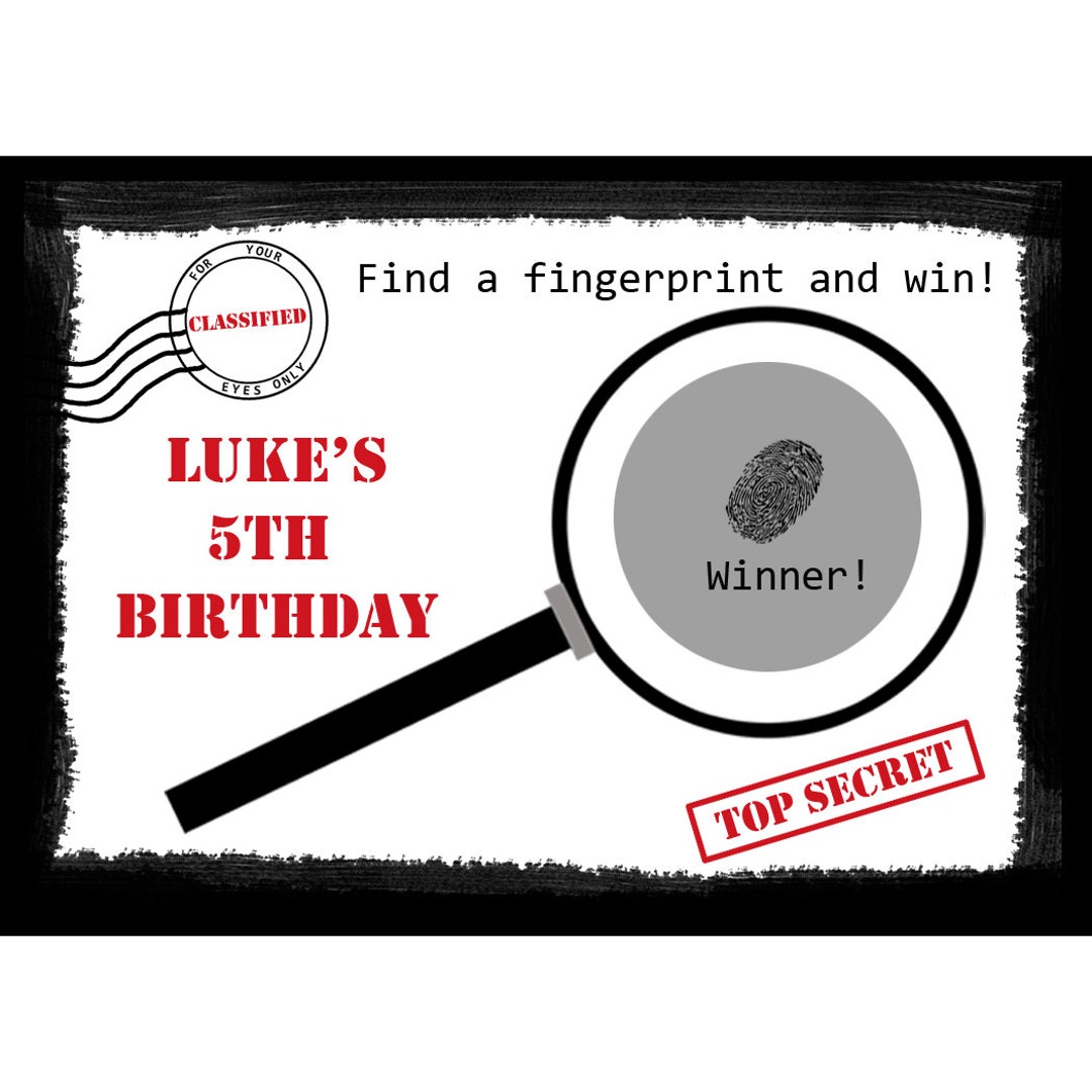 24 Personalized Top Secret Birthday Scratch off Game Cards - Top Secret ...
