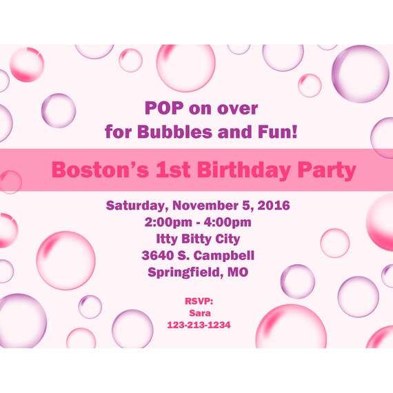 20 personnalisé anniversaire Invitations bulle Summer | Etsy